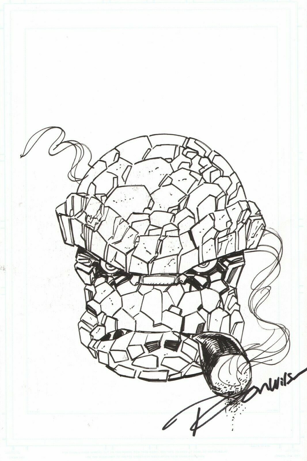 Ron Wilson Signed Fantastic Four Marvel Comic Art Sketch The Thing ...