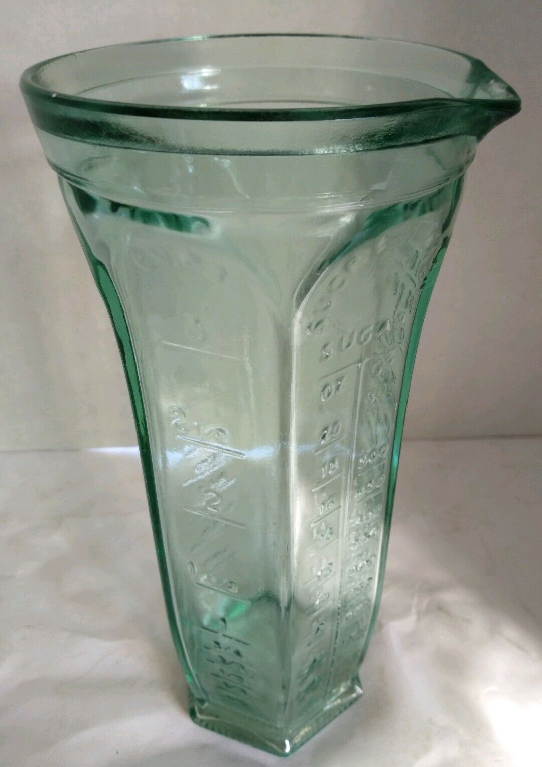 Measuring Pitcher Glass Handless Aqua Green 3 Cup Rice Flour Sugar Made ...