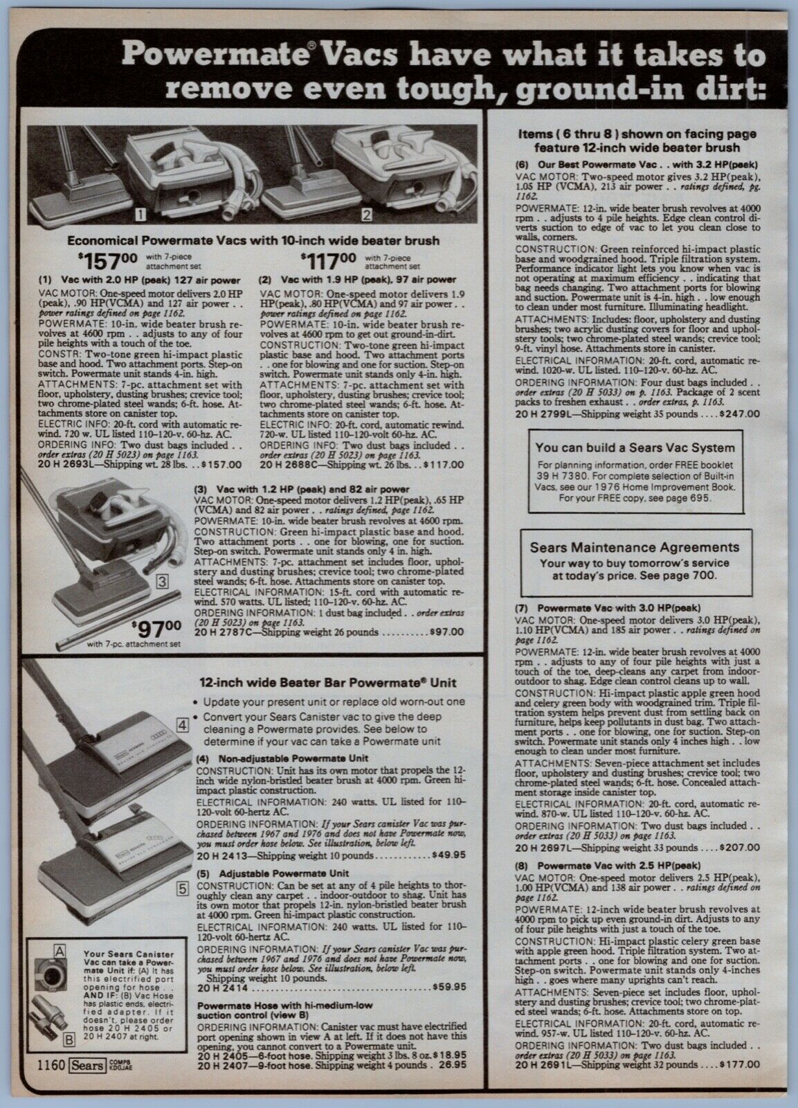 1976 Kenmore Vacuum Sears Best Vacuum Cleaner Cleaner Print Ad | #13683099