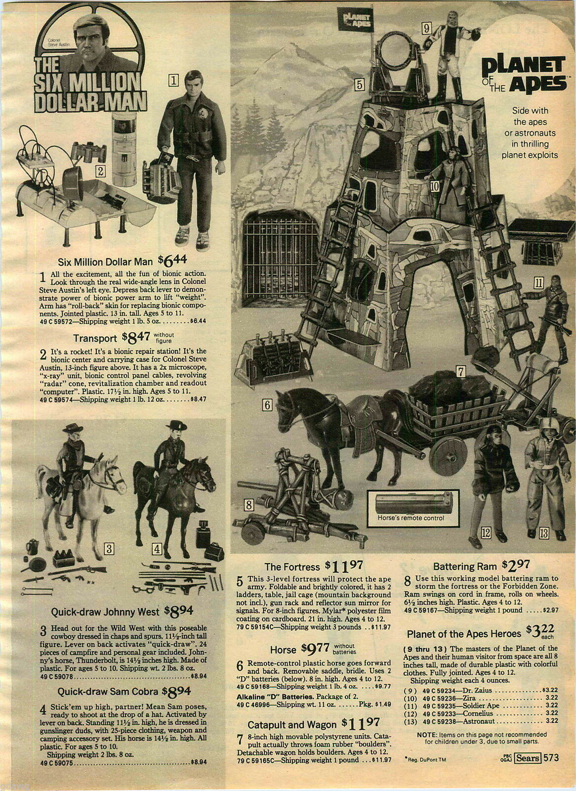 1976 ADVERT Toy Six Million Dollar Man Planet Of The Apes Heroes Action ...