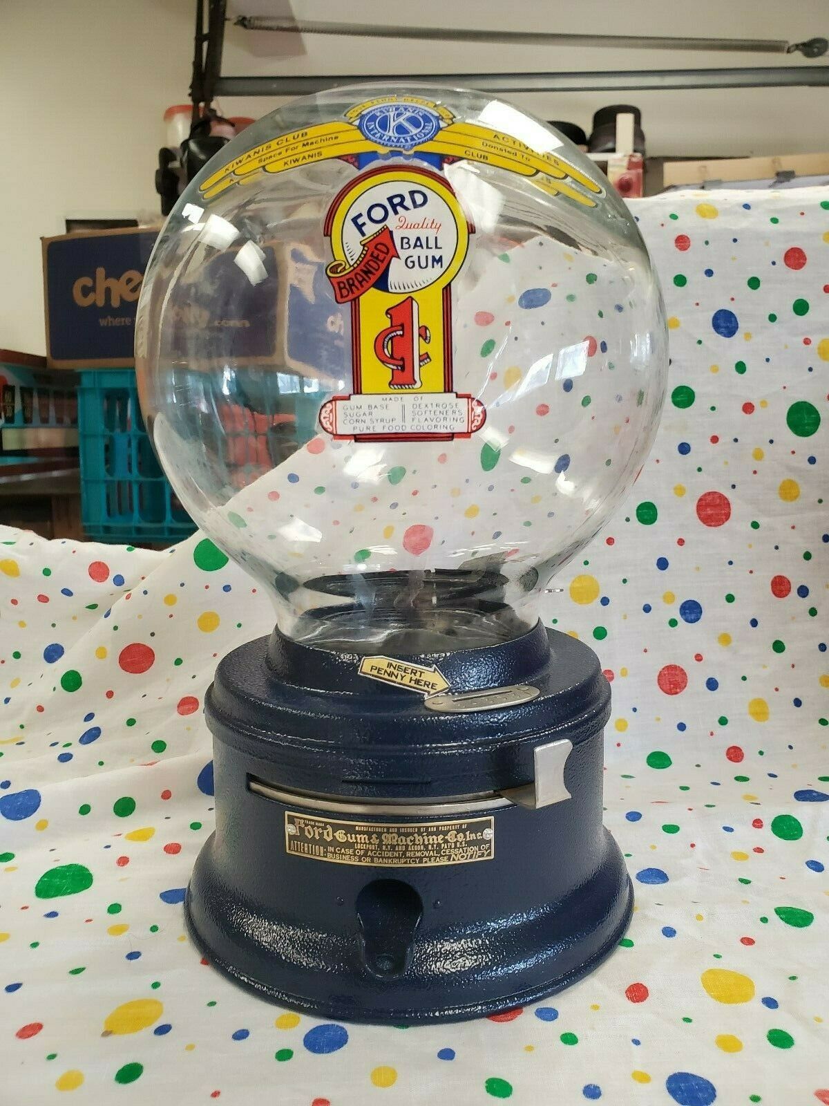 Early Ford Gumball Vending Machine 1950 ' S - Restored Blue Hammer ...