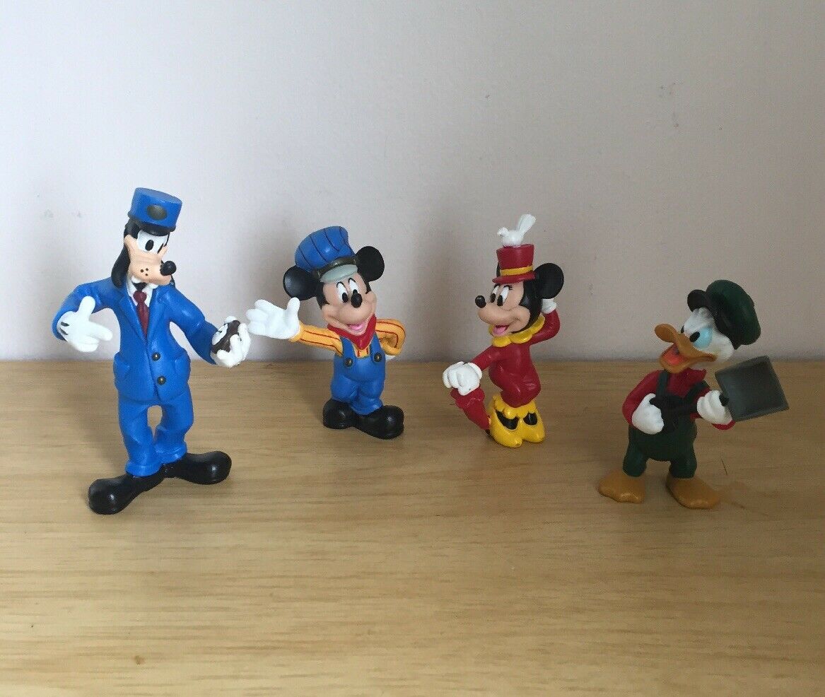 X4 Walt Disney World Railroad Train Set Figurines MickeyMinnie Goofy ...