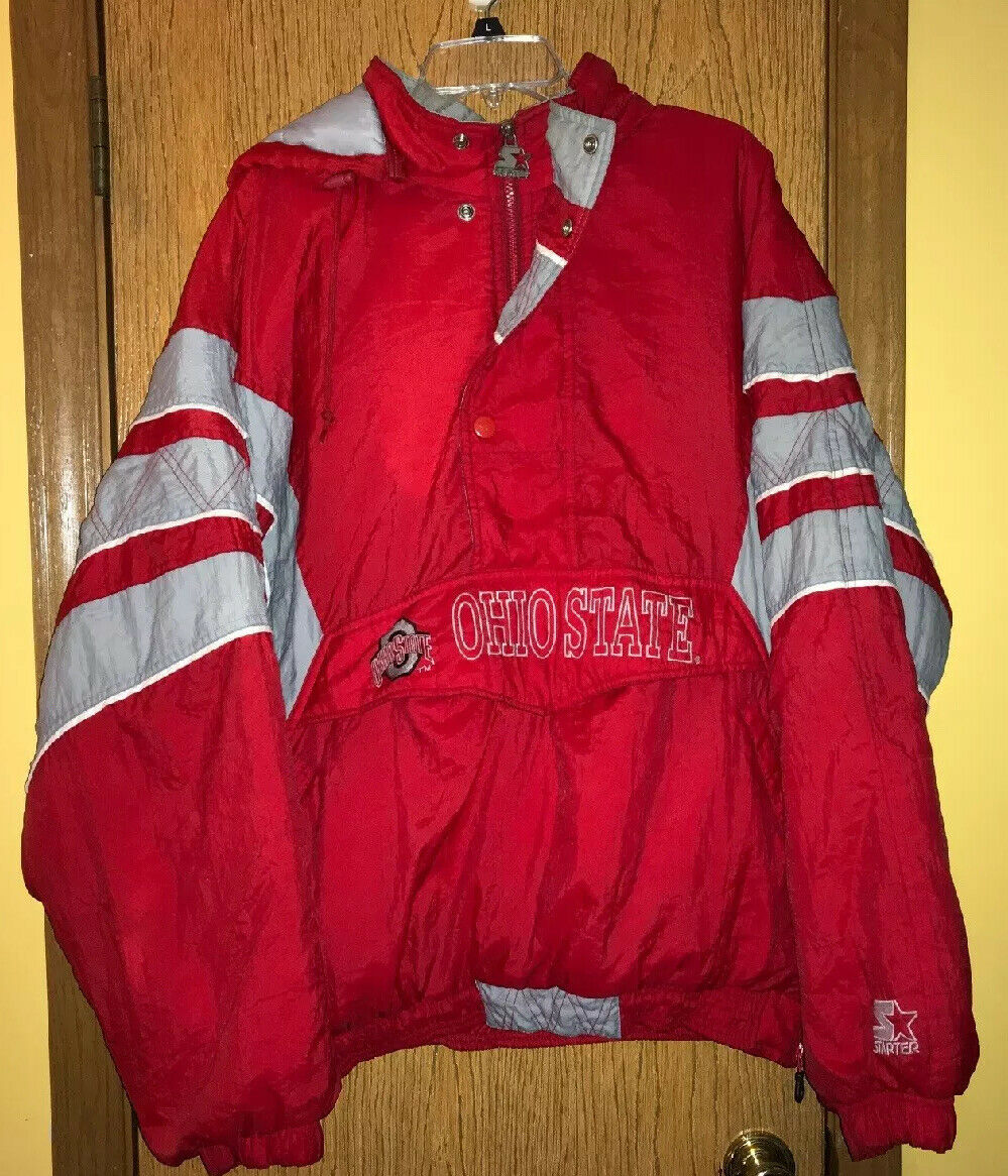 Vintage Ohio State University Buckeyes Starter Hooded Winter Jacket Men ...