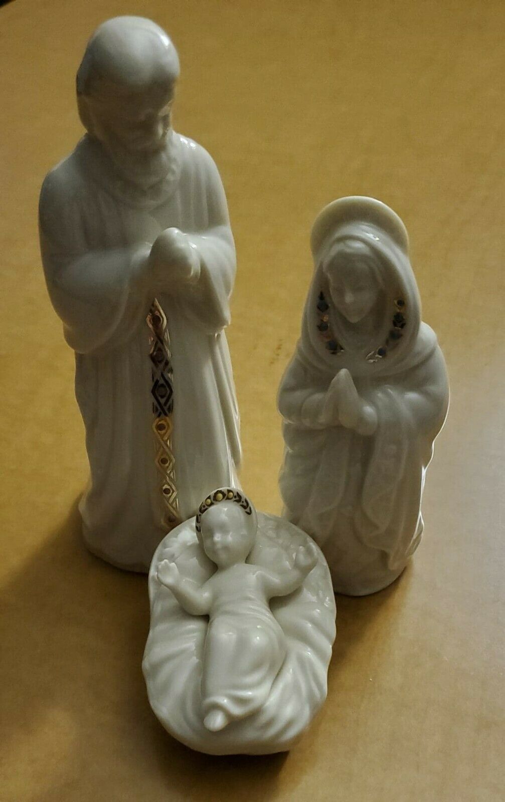 Lenox China Jewels 3 Piece Nativity Set Baby Jesus/Joseph/Mary ...