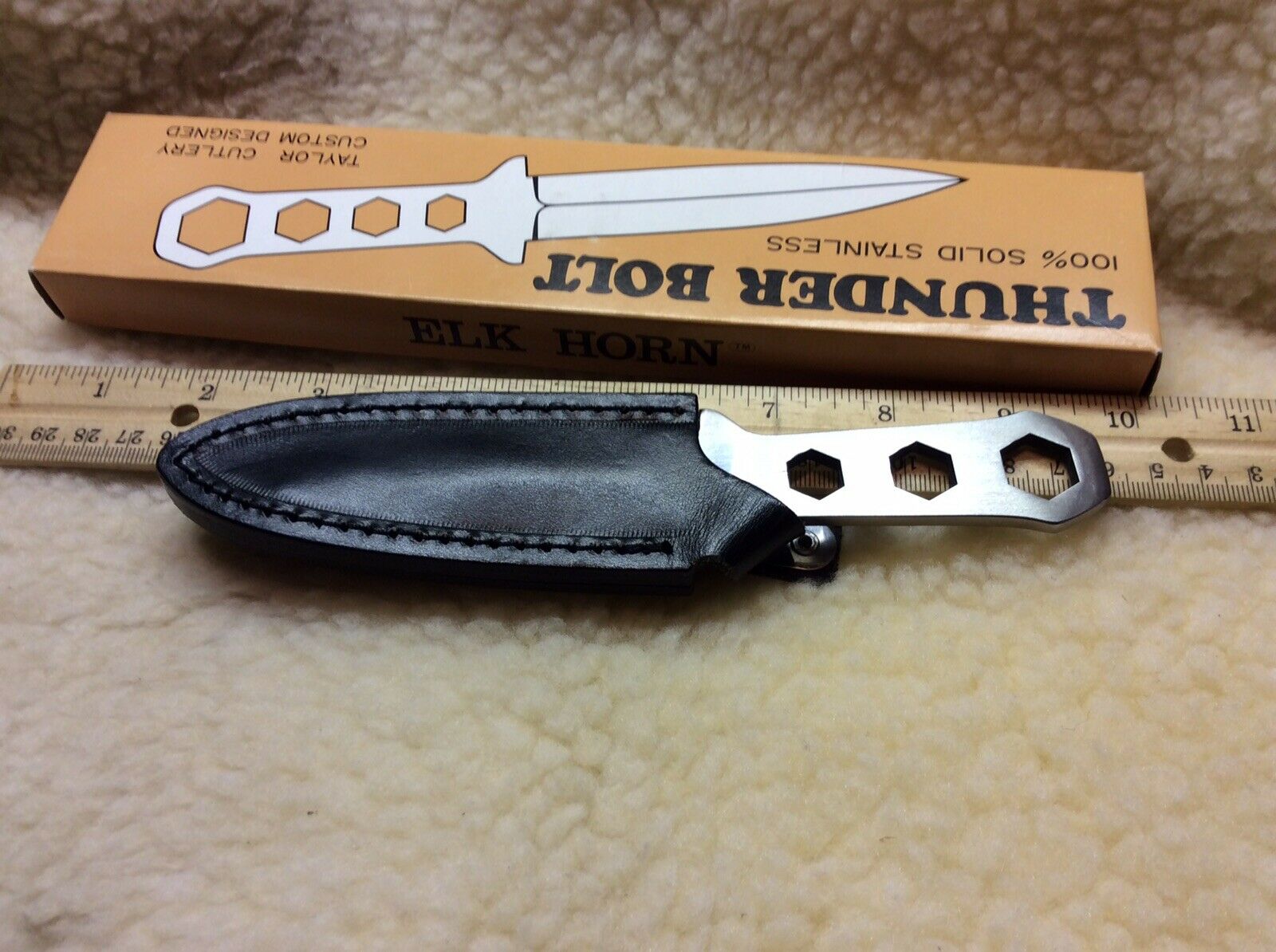 Vintage Taylor Cutlery Thunder Bolt II Boot Knife. W/ Sheath. Japan ...