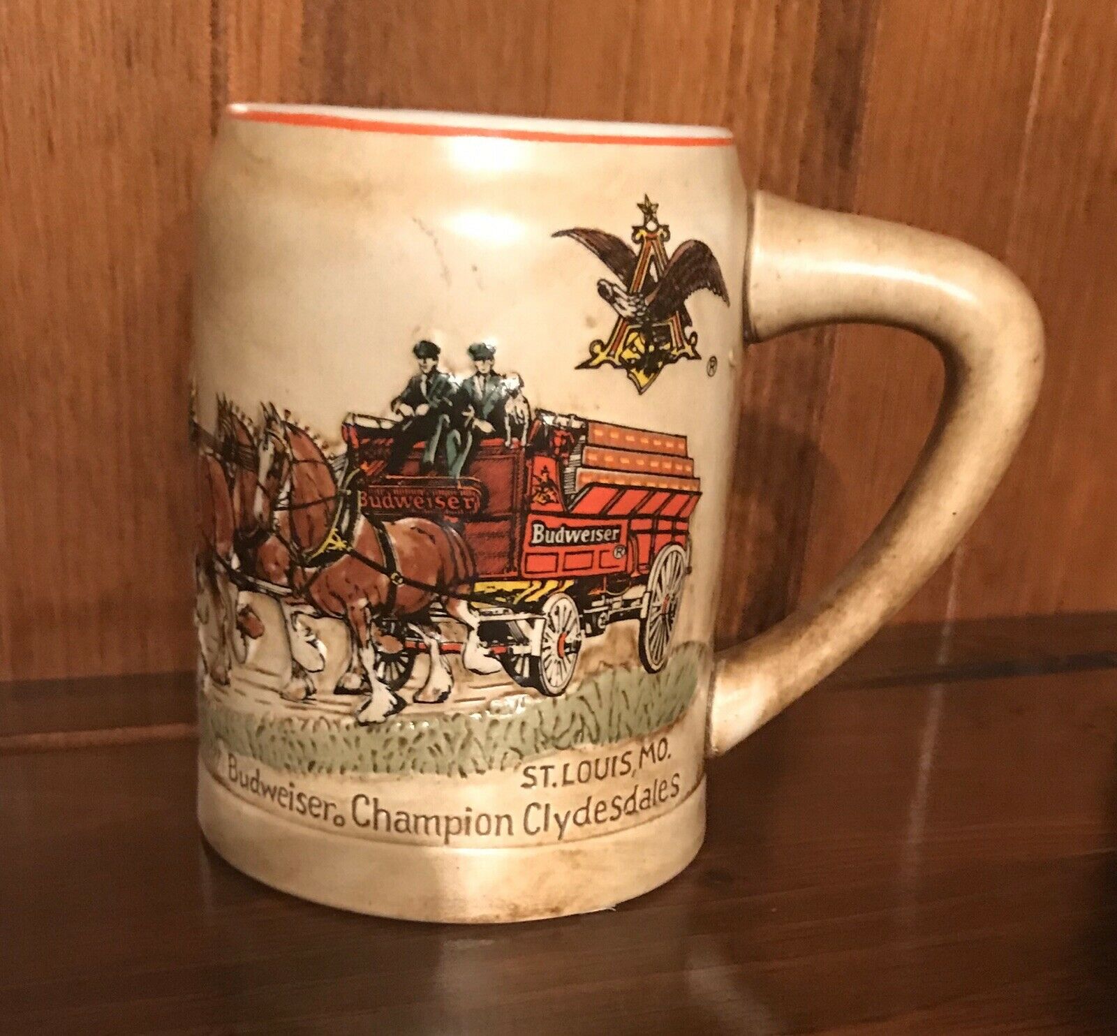 1980 Ceramarte BUDWEISER CLYDESDALE HOLIDAY BEER STEIN MUG First In ...