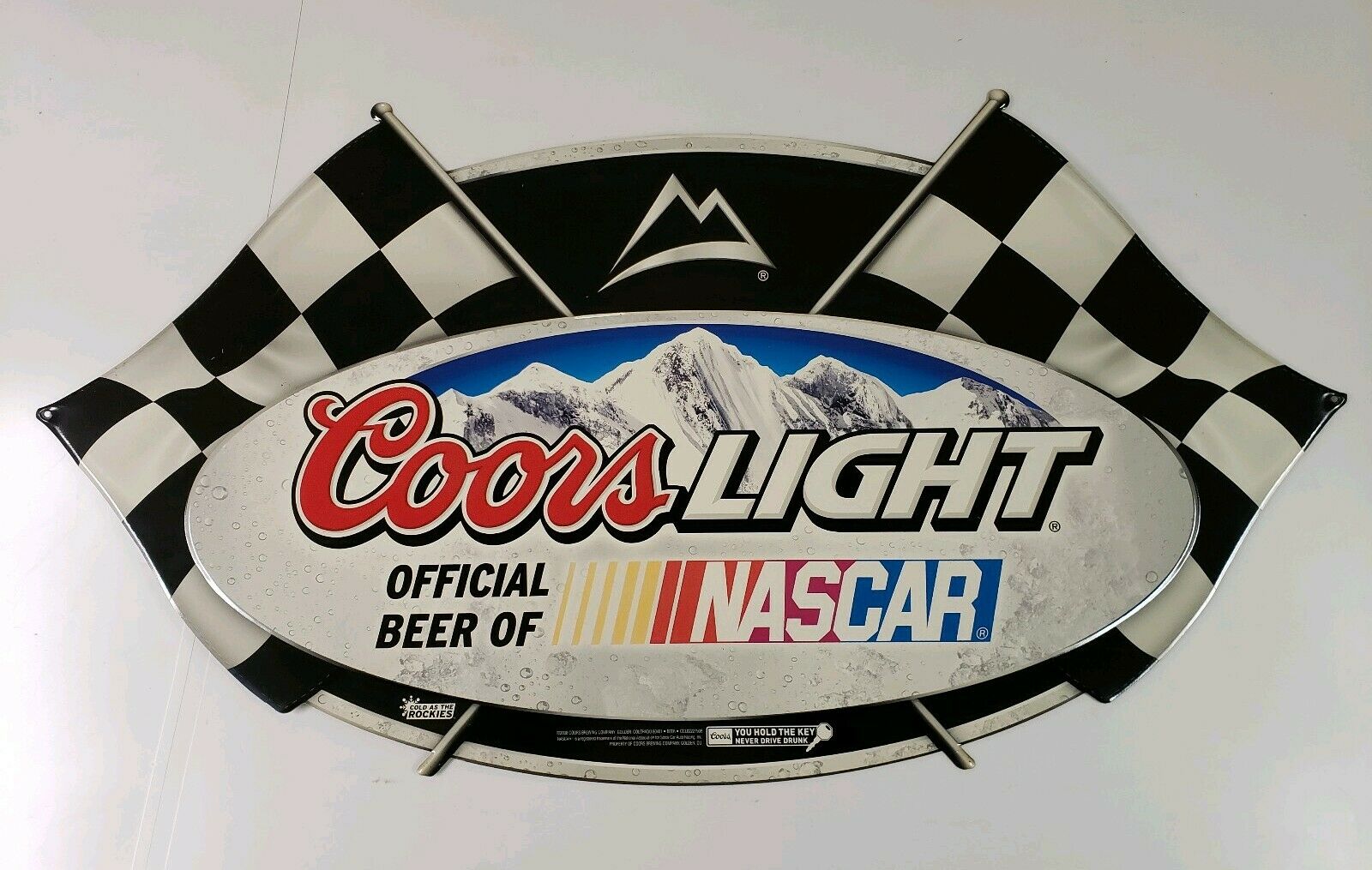 COORS LIGHT Official Beer Of Nascar Metal Sign Tin Tacker | #13632891