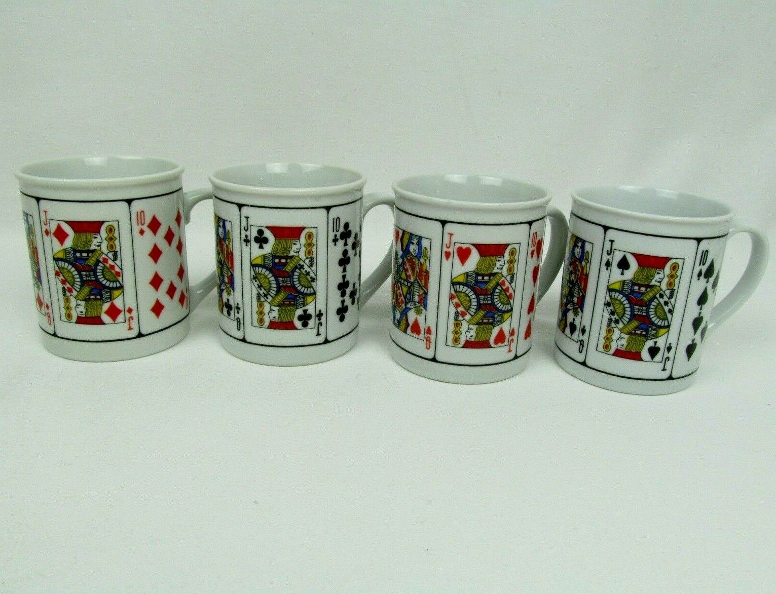 Vintage Playing Cards Coffee Mugs Jobar Intl Diamonds Spades Hearts ...