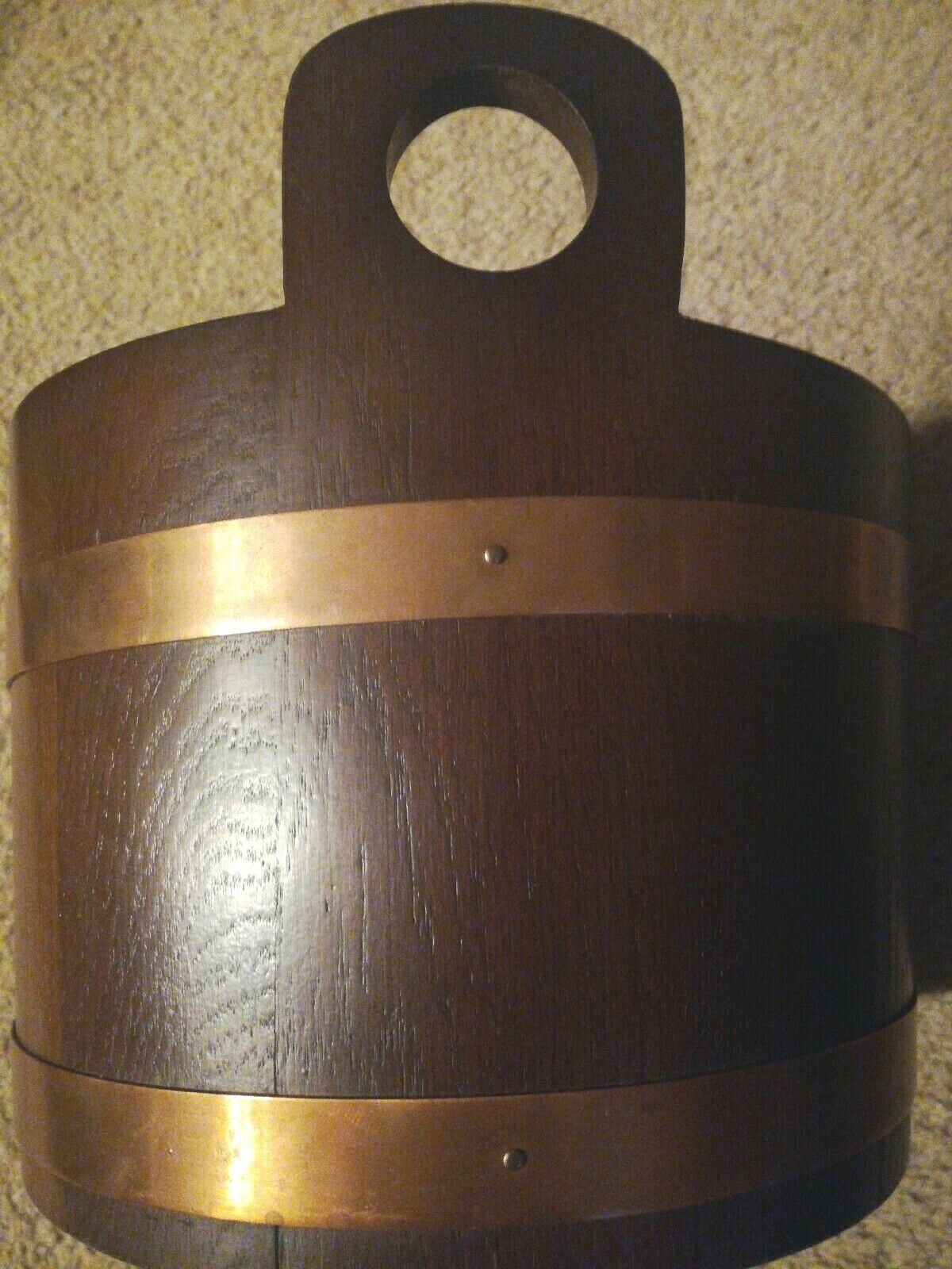 Oak Wooden Coopered Barrel Well Bucket/Planter/Pail Two Handle With ...