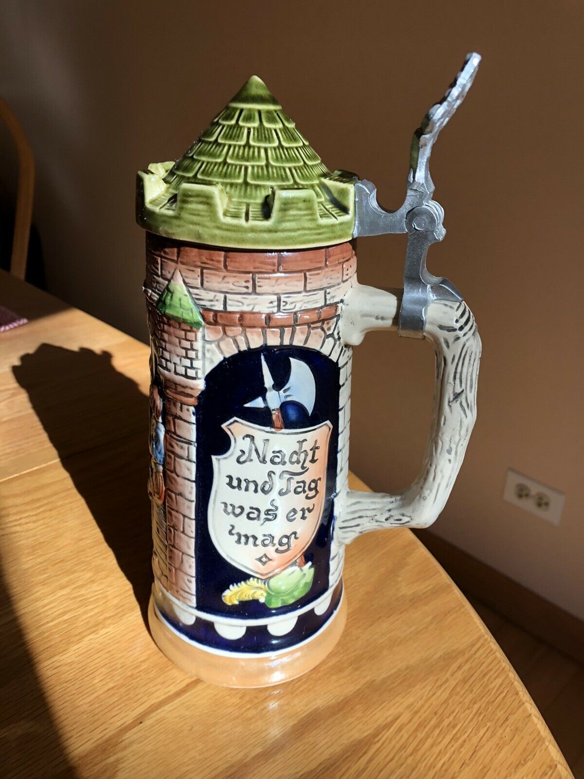 Vintage Gerzit Lidded German Beer Stein From West Germany | #13545355
