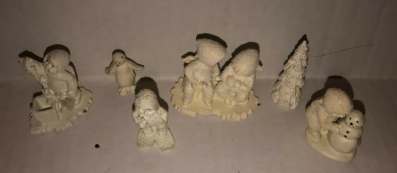 Dept 56 Snowbabies Miniature Pewter Angel Figurines Christmas Village ...