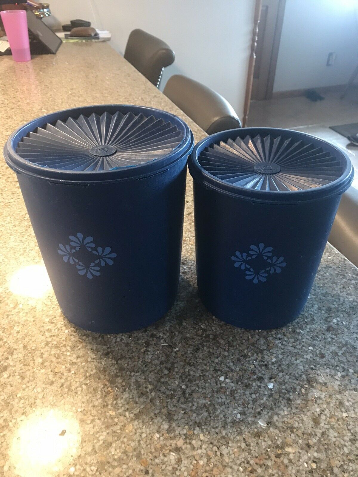 Vintage Tupperware Canisters Servalier Dark Navy Blue - Set Of 2 The ...