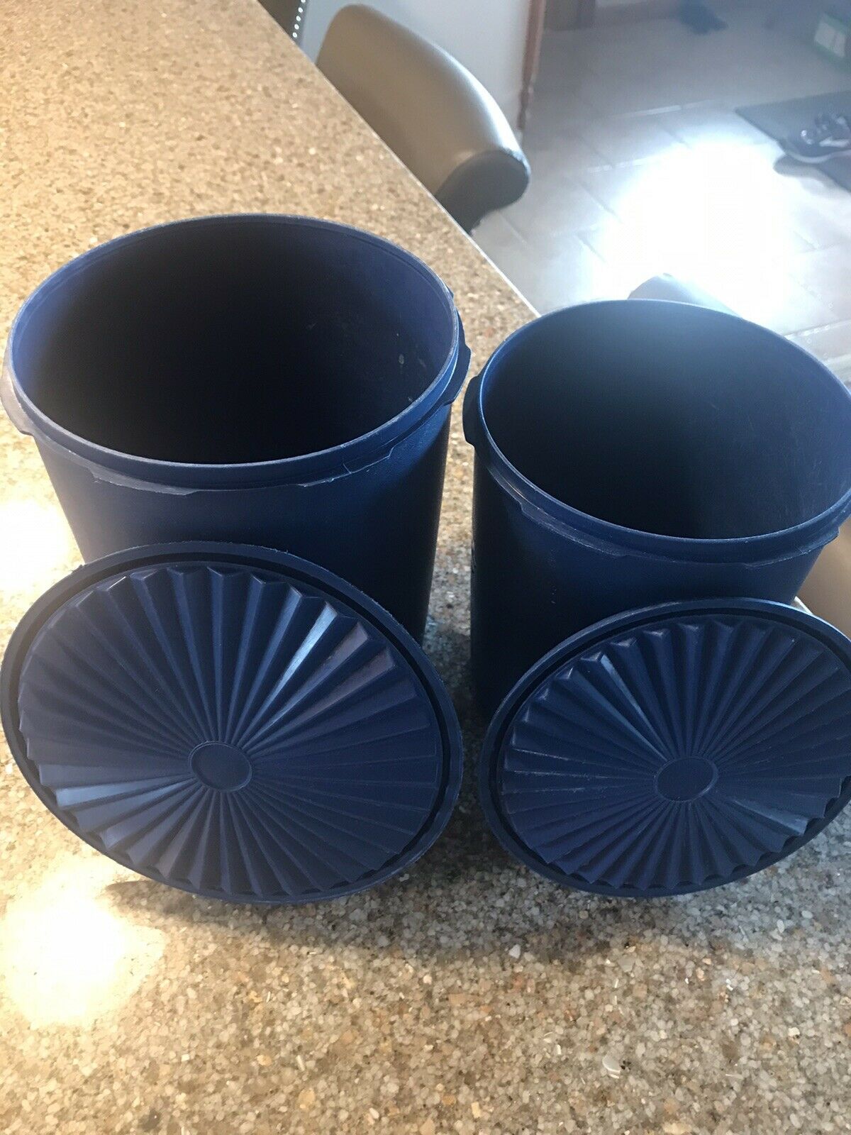Vintage Tupperware Canisters Servalier Dark Navy Blue - Set Of 2 The ...