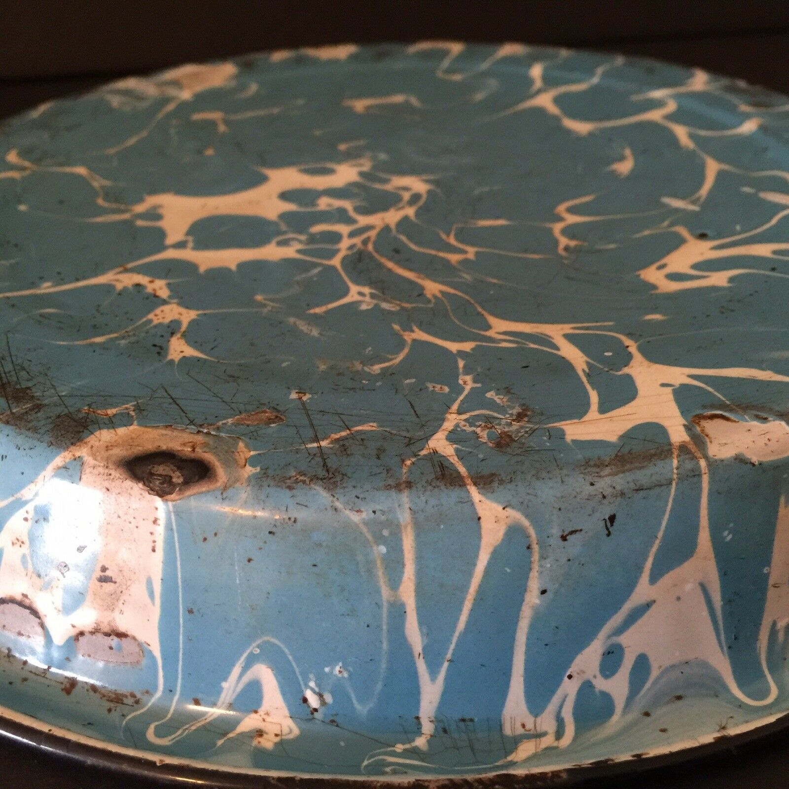 Enamel Ware Granite Ware Blue And White Swirl 9 Inch Pie Tin Vintage ...
