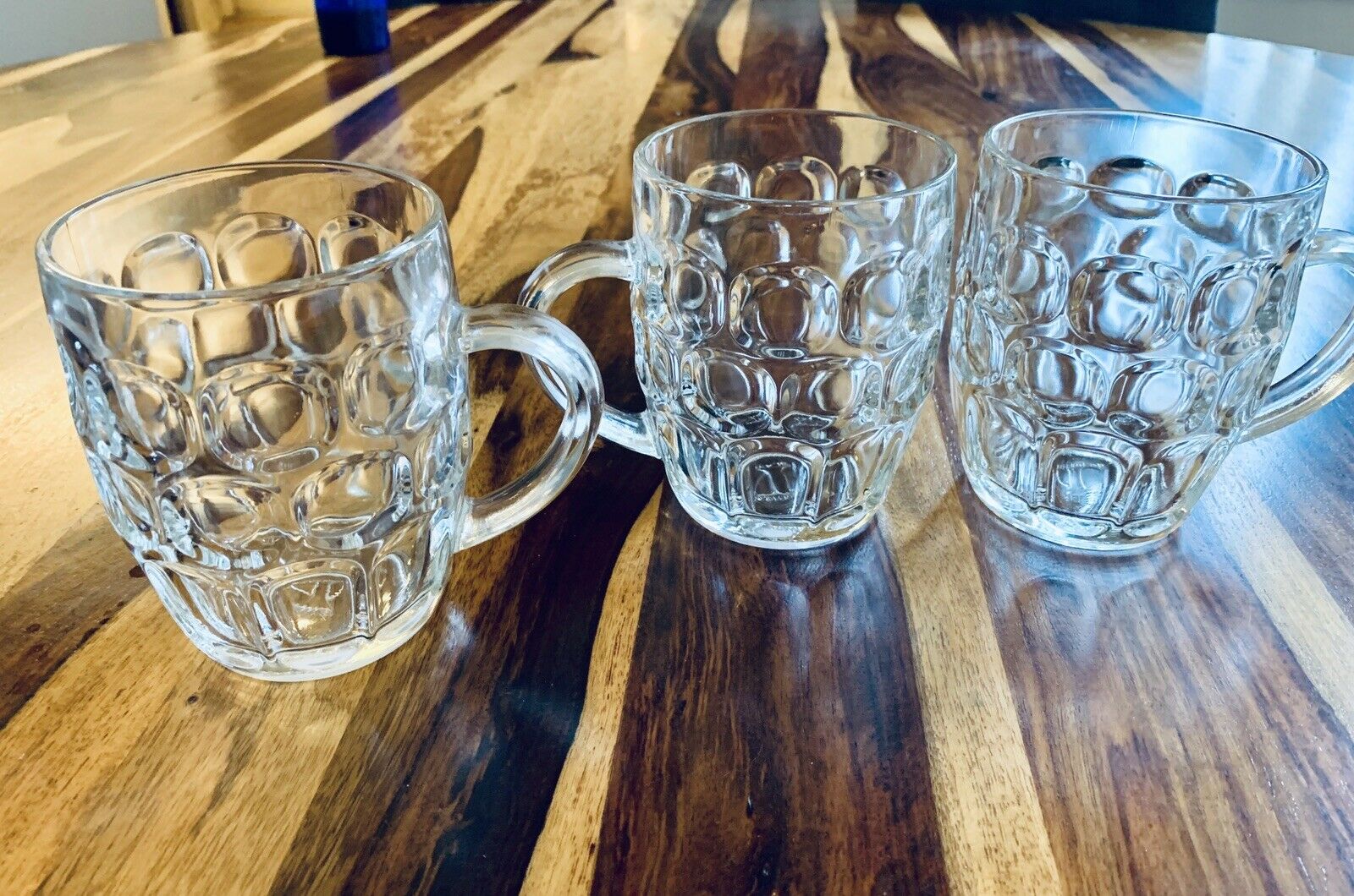 Set Of 3 RAVENHEAD Glass Dot Dimple Beer Mu0gs - Made In England ...