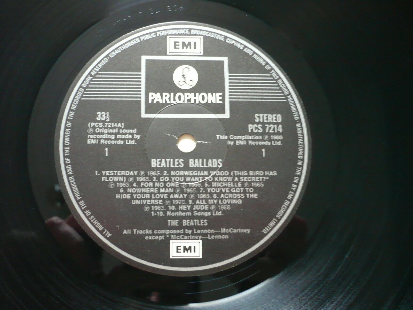 The Beatles The Beatles Ballads Vinyl UK 1980 Parlophone A4/B3 Matrix ...