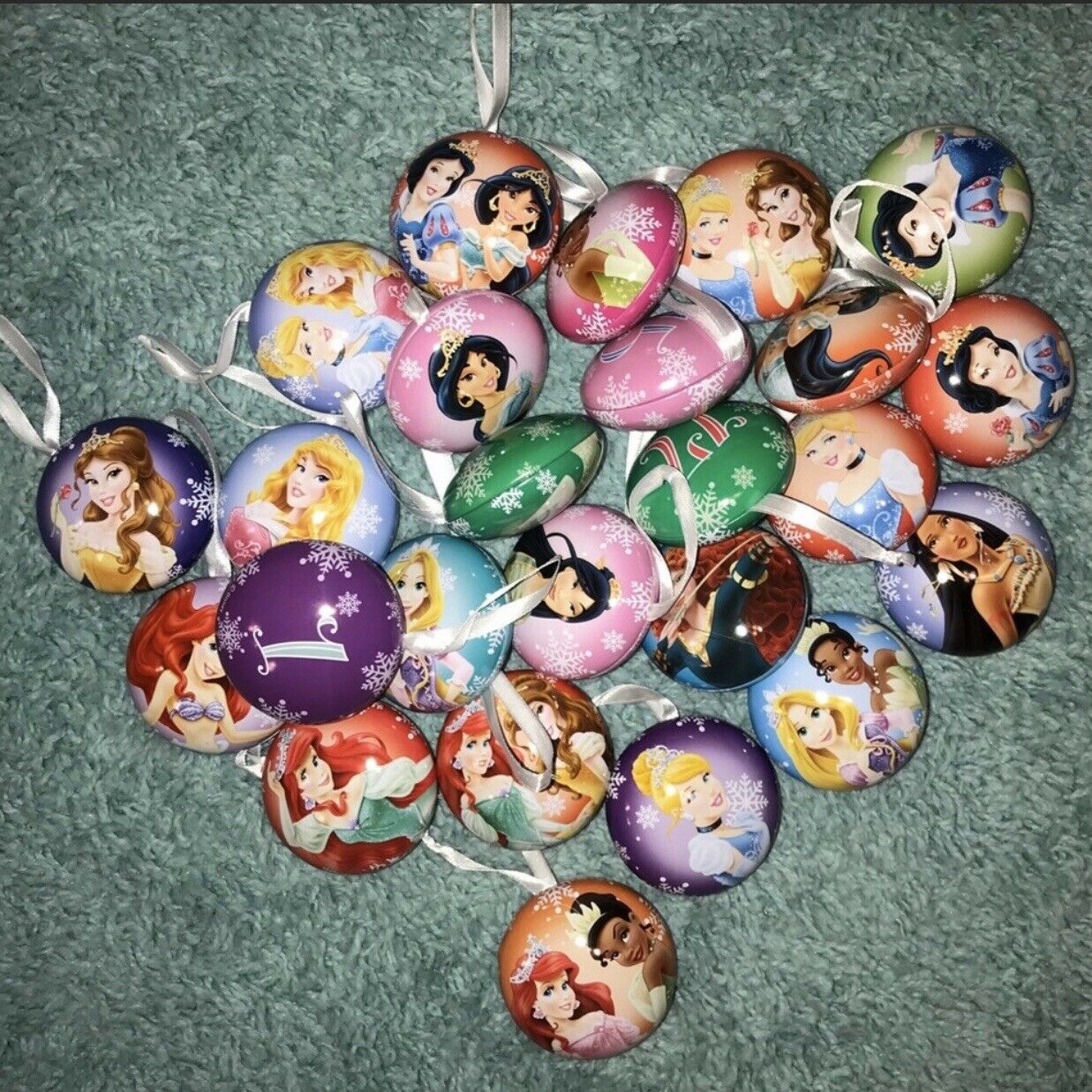 Disney Princess COUNTDOWN TO CHRISTMAS Fillable Ornament Set Advent By ...