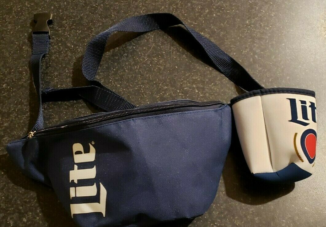 Miller Lite Canny Pack Fanny Pack With Zippered Area And Can Holder ...