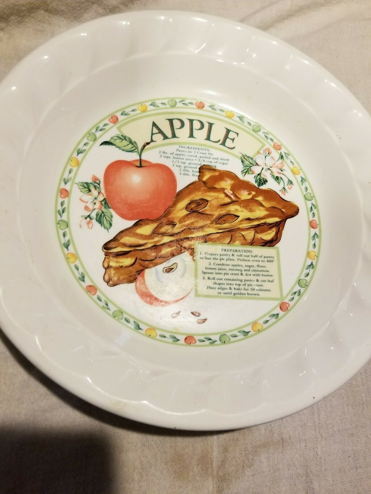 Ceramic Pie Plate Apple Pie Recipe By The Golden Pie Company | #16888141