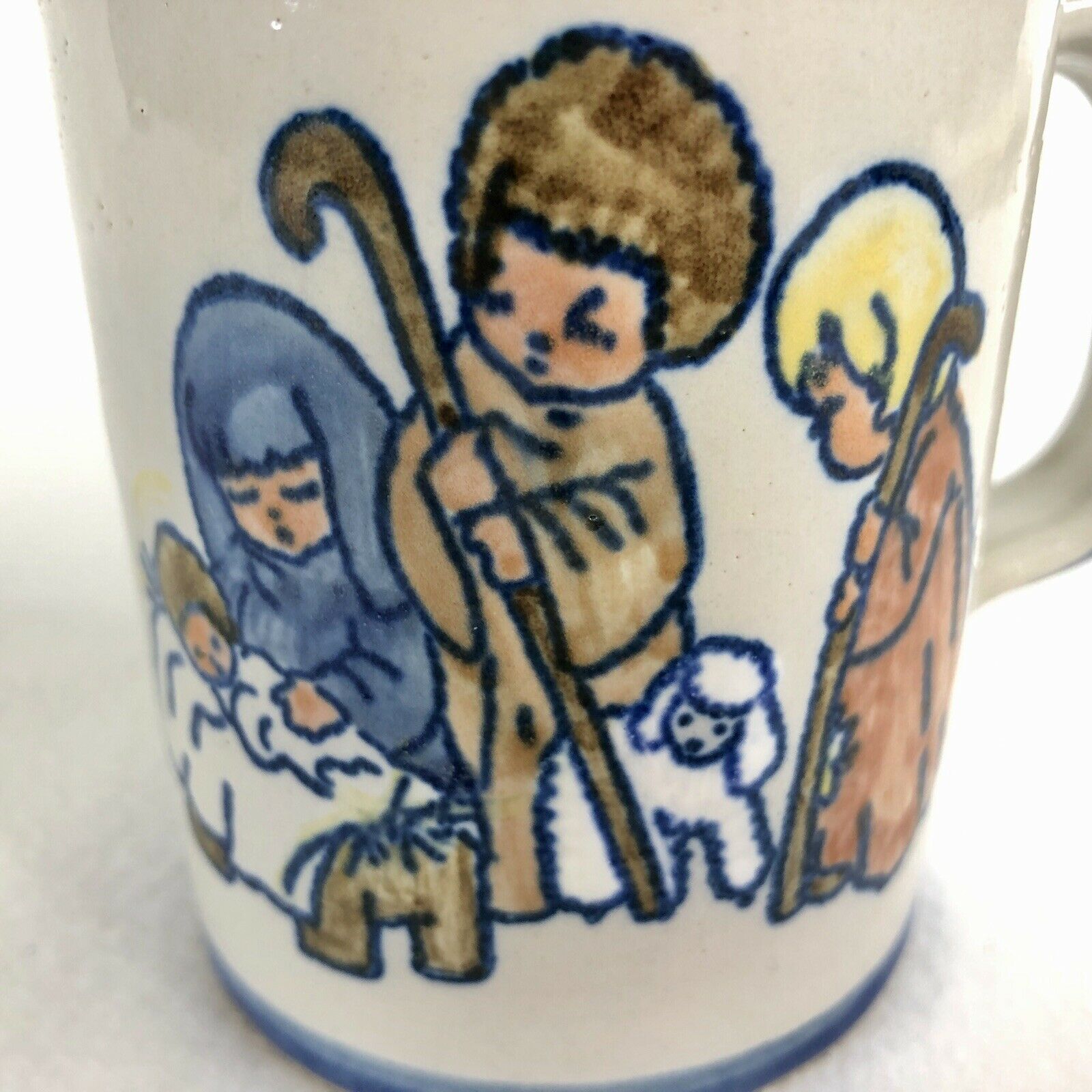 Louisville Stoneware Pottery Nativity Mug Christmas Manger Scene Coffee ...