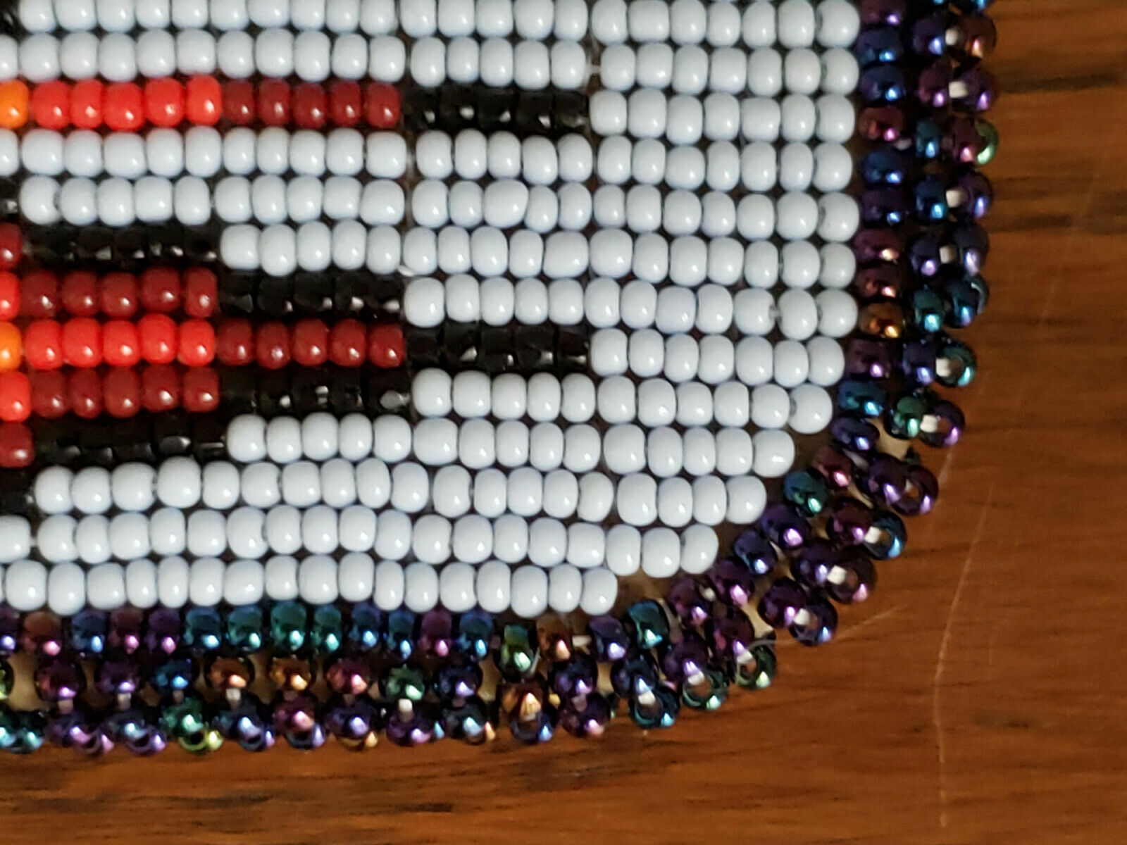 Old Hand Crafted Cut Beaded Geometric Design Native American Indian ...