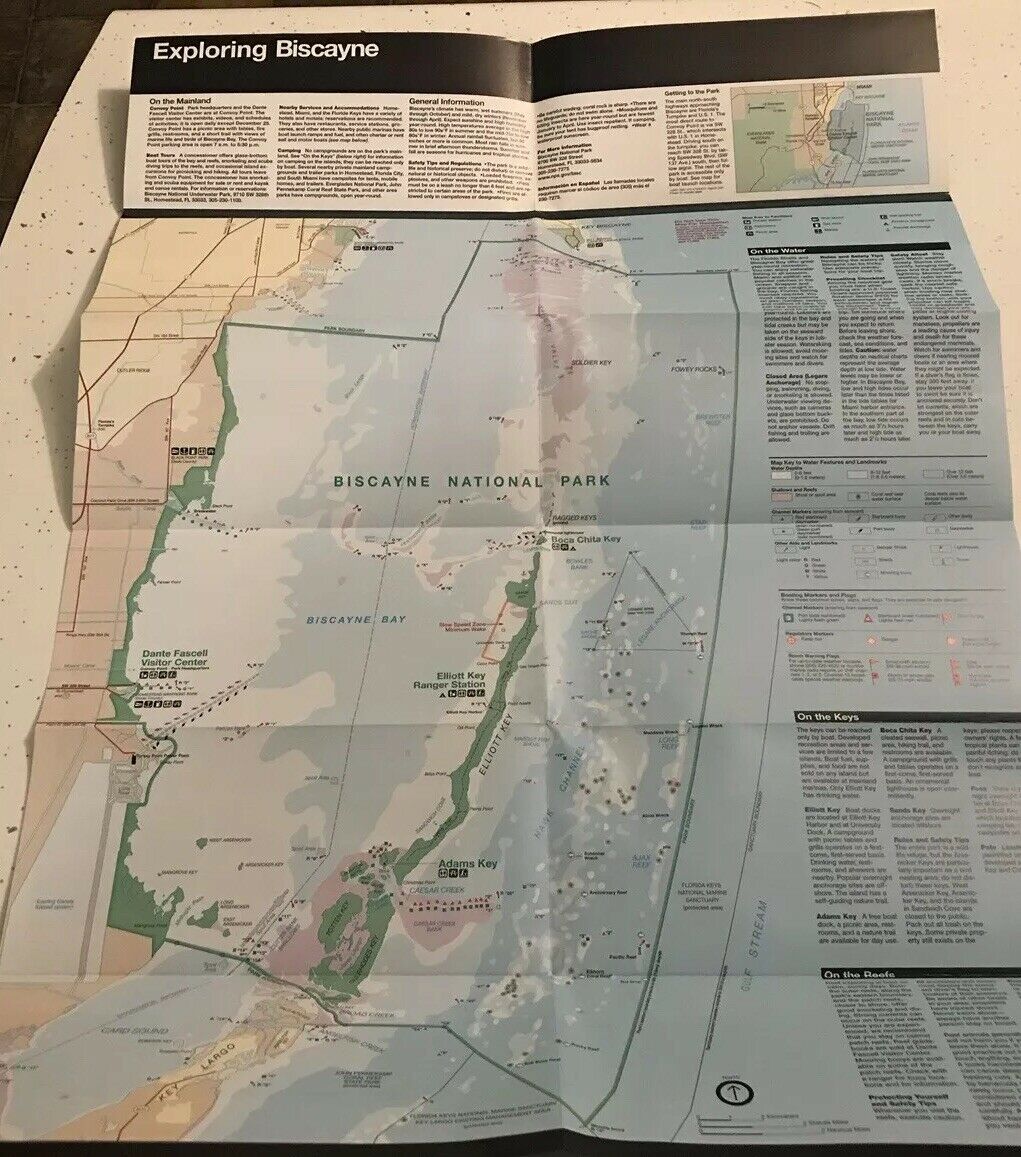 2001 BISCAYNE FLORIDA NATIONAL PARK SERVICE BROCHURE MAP GUIDE US. Dept ...