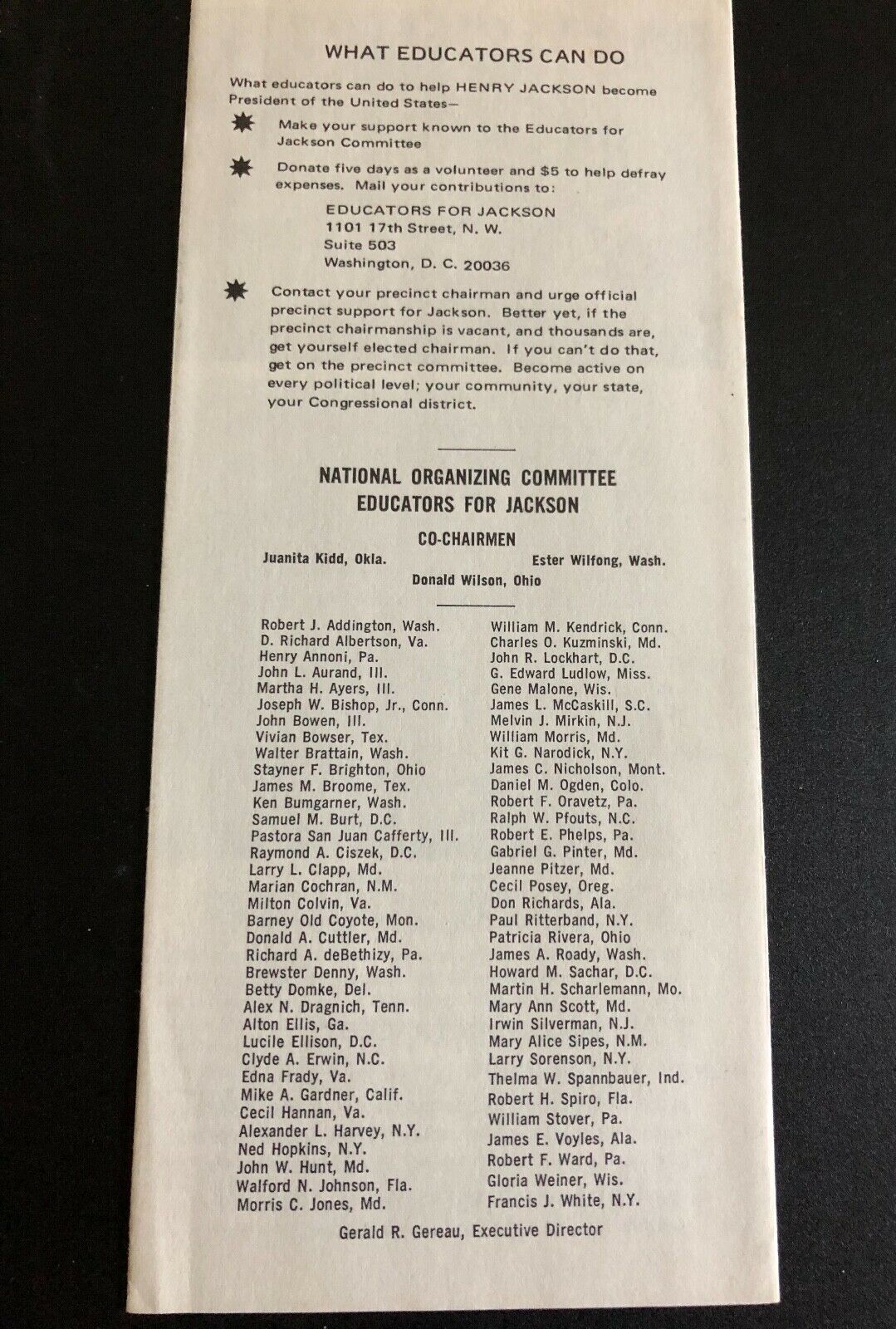 Senator Henry Scoop Jackson For President Education Brochure | #16996214