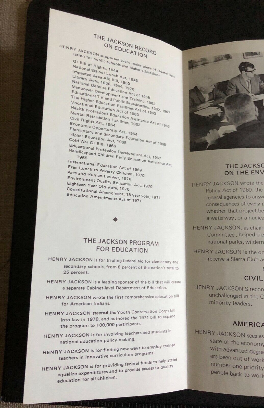 Senator Henry Scoop Jackson For President Education Brochure | #16996214