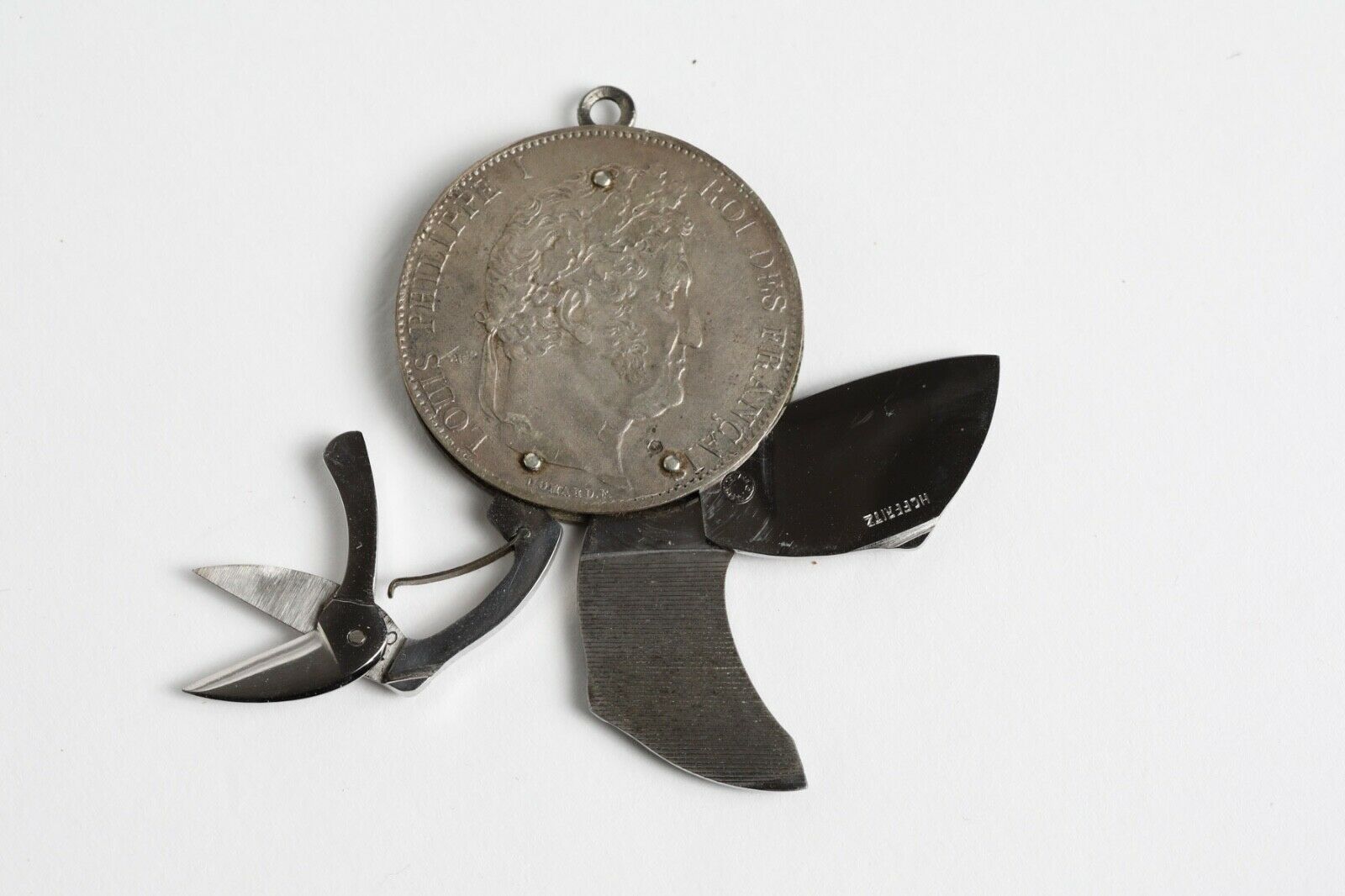 1847 ELOI PERNET FRANCE NAPOLEON $5 FRANCS SILVER COIN POCKET KNIFE ...