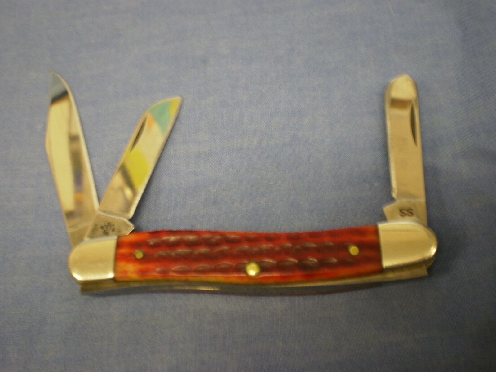 CASE XX 66318 SS STOCKMAN OLD RED BONE FOLDING POCKET KNIFE USA | #17034053
