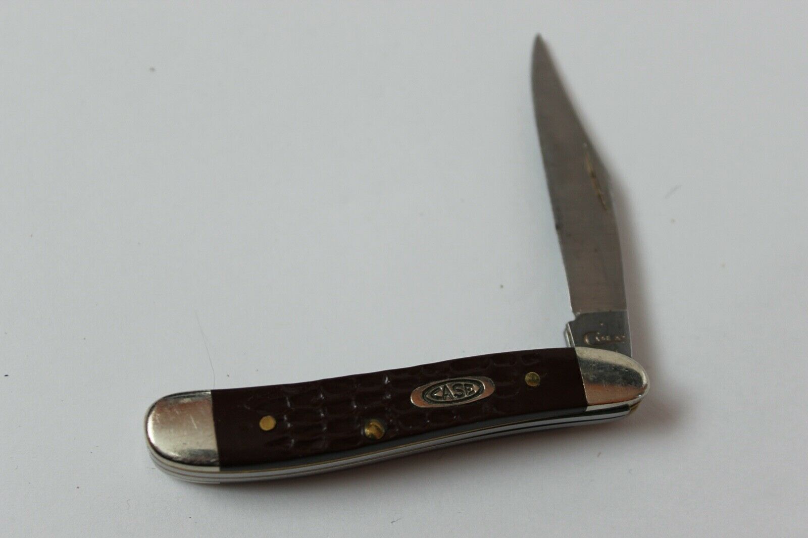 Case XX USA 6220 SS Peanut Jack Knife Peach Seed Crimson Delrin Handle ...